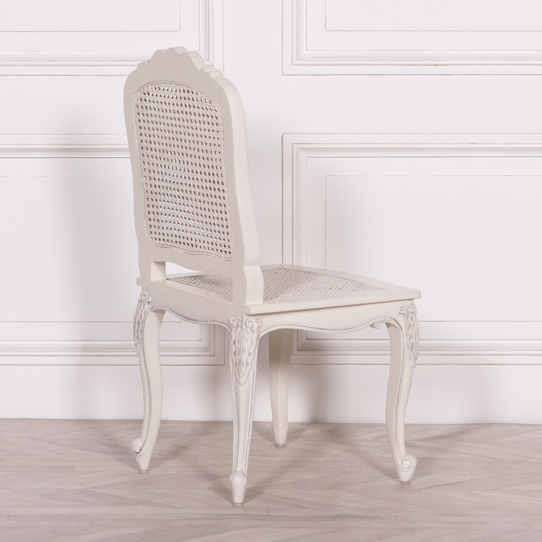 Off White Rattan Dining / Bedroom Chair - Maison Reproductions