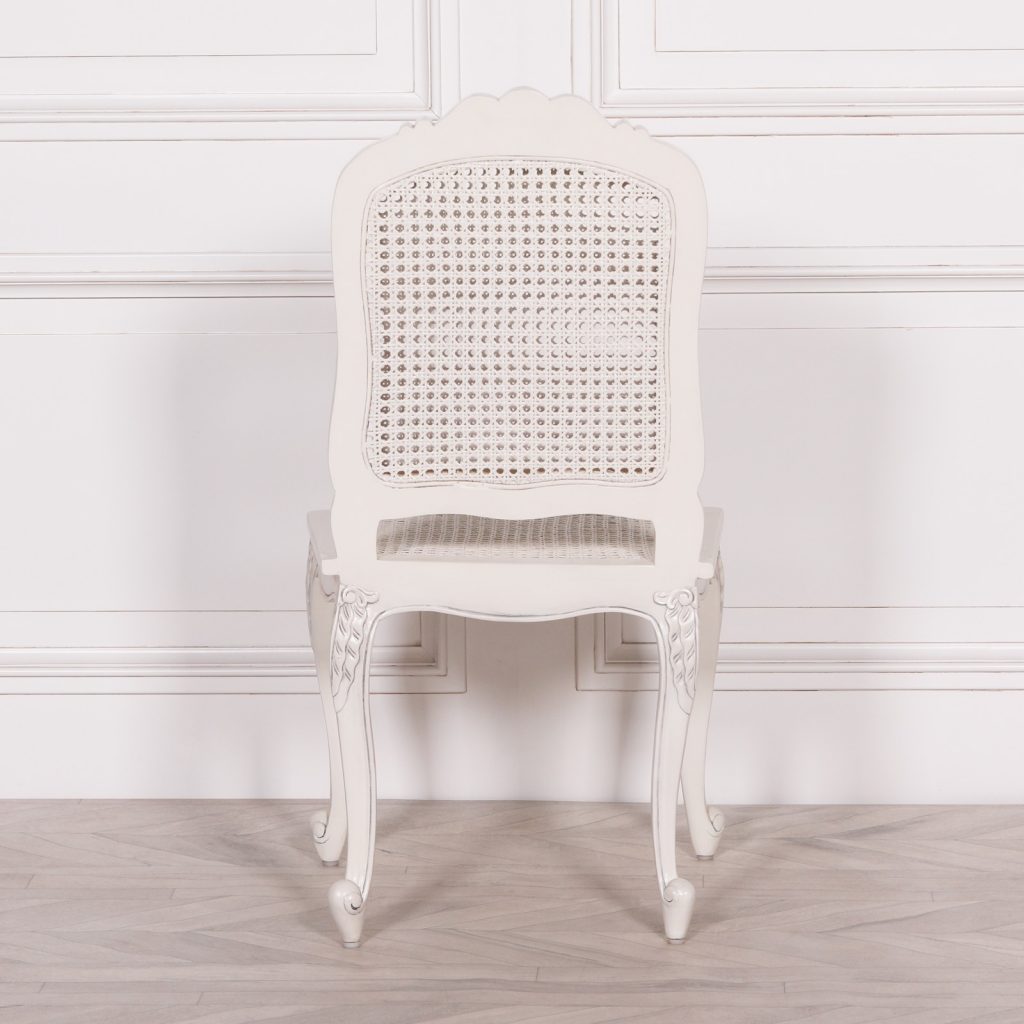 Off White Rattan Dining / Bedroom Chair - Maison Reproductions