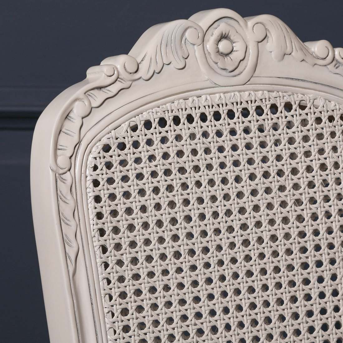 Off White Rattan Dining / Bedroom Chair - Maison Reproductions