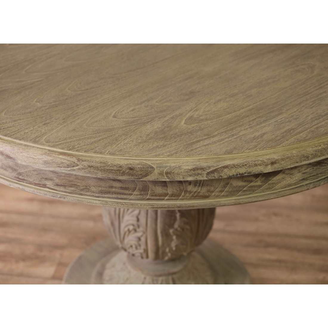 Rustic Washed 150cm Round Acorn Dining Table - Maison Reproductions