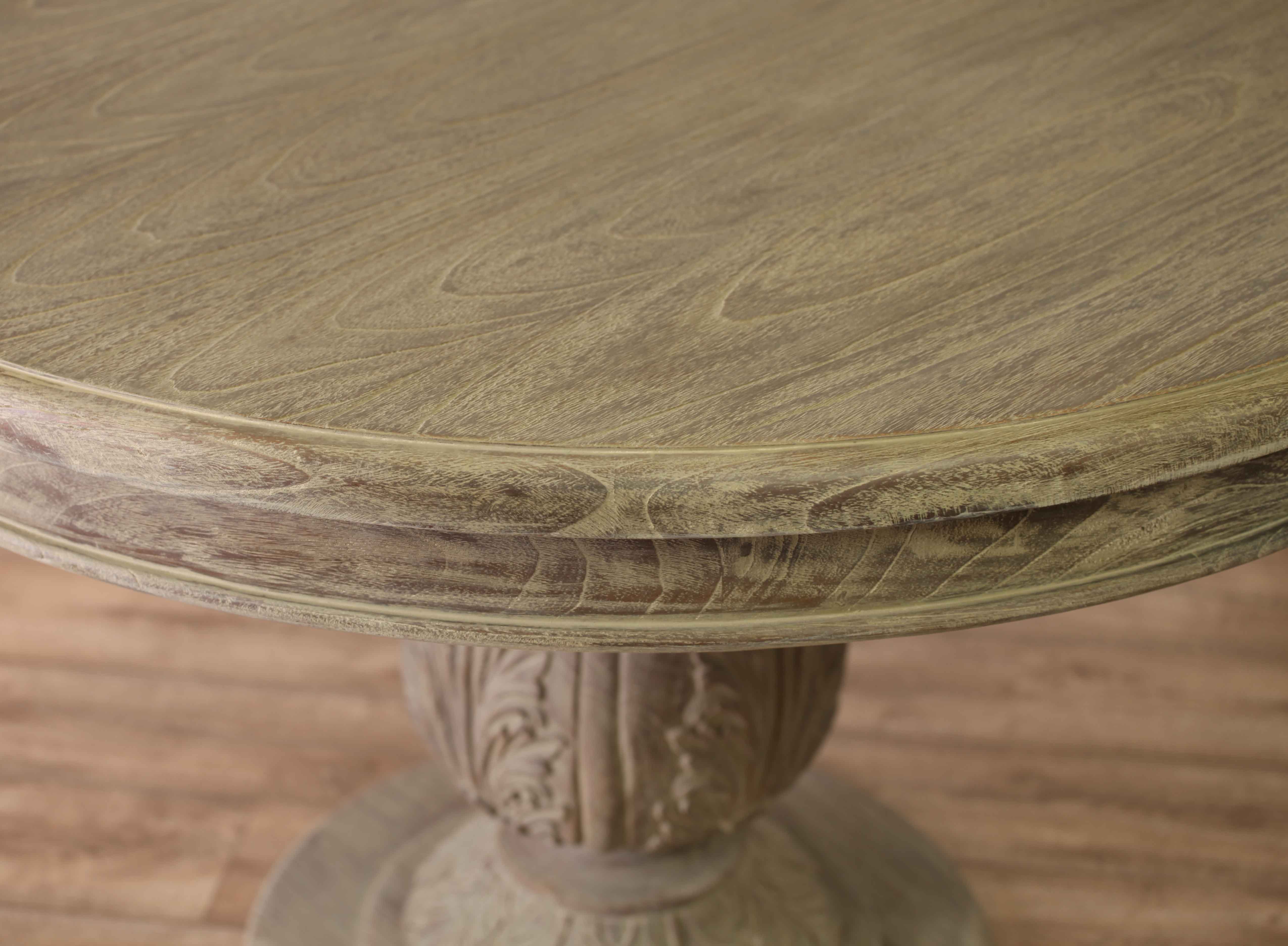 Rustic Washed 150cm Round Acorn Dining Table - Maison Reproductions