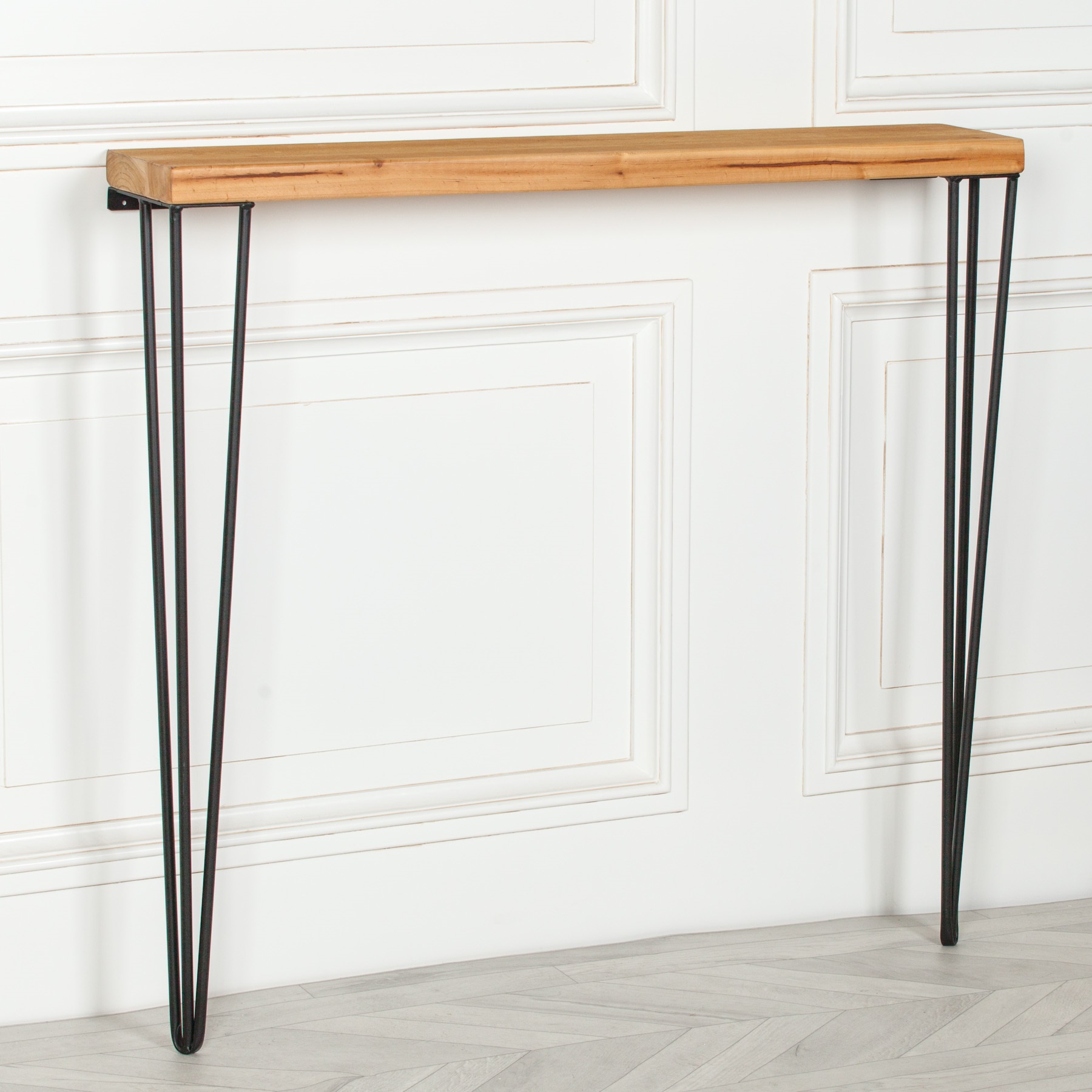 Rustic Wooden Hairpin Hall Table Console 92cm - Maison Reproductions