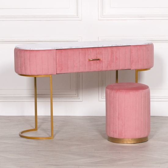 Pink Upholstered Dressing Table - Maison Reproductions