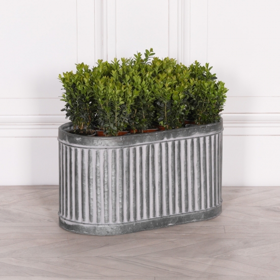 Ribbed Metal Planter - Medium - Maison Reproductions