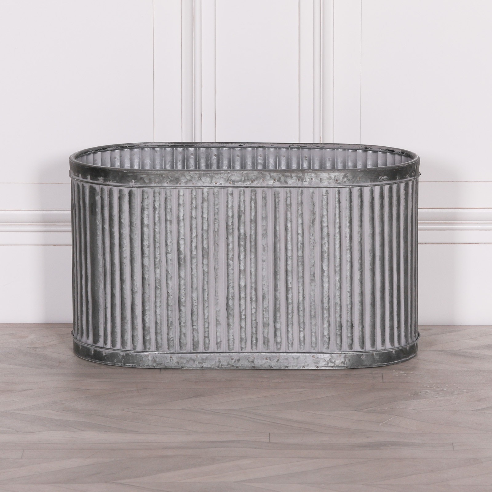 Ribbed Metal Planter - Large - Maison Reproductions