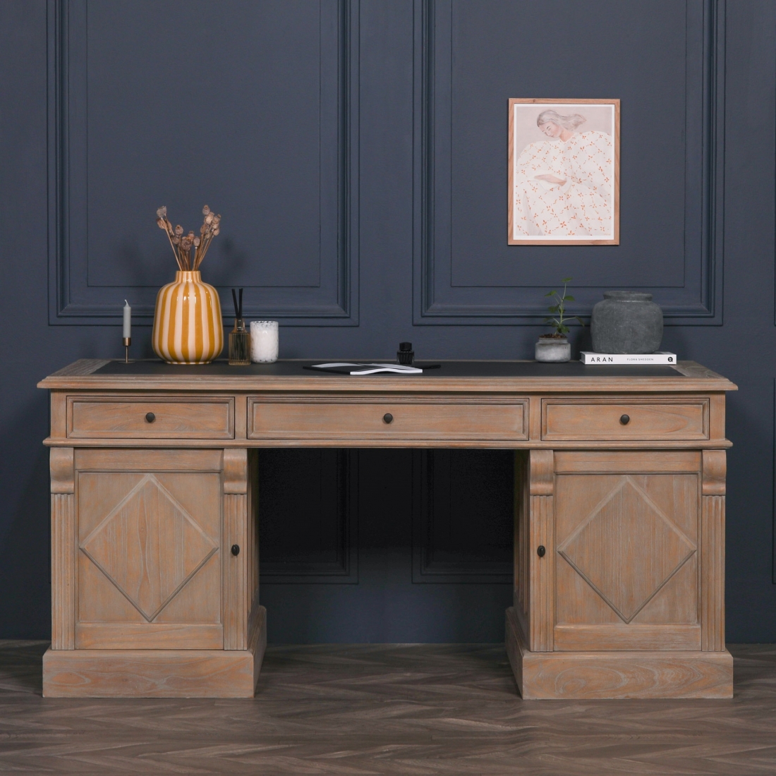 Rustic Wooden Desk - Maison Reproductions