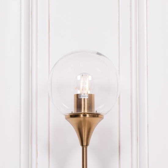 Gold Satin Deco Glass Ball Wall Light - Maison Reproductions