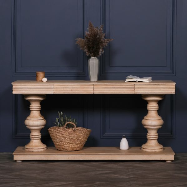 180cm Wooden Console Table with Drawers - Maison Reproductions