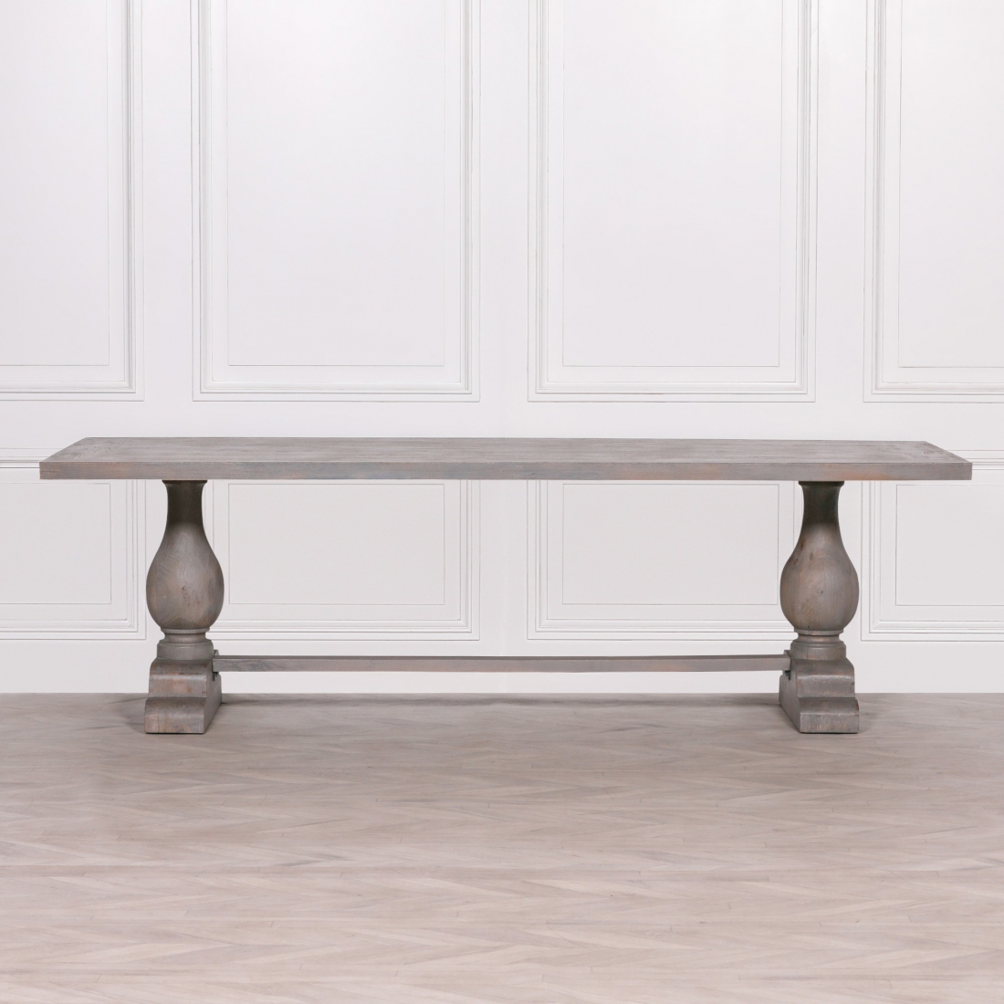 Wooden Rustic Rectangular Dining Table 260cm - Maison Reproductions