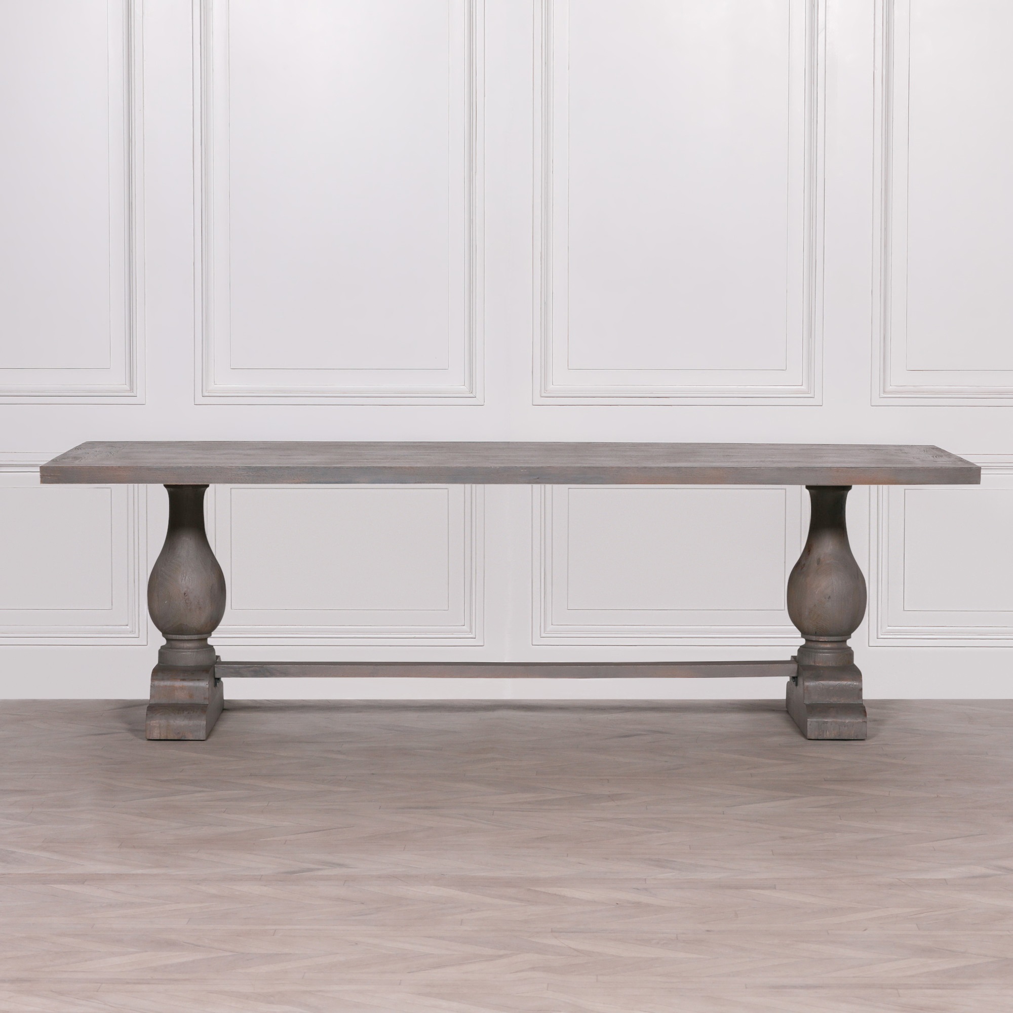 Wooden Rustic Rectangular Dining Table 260cm - Maison Reproductions