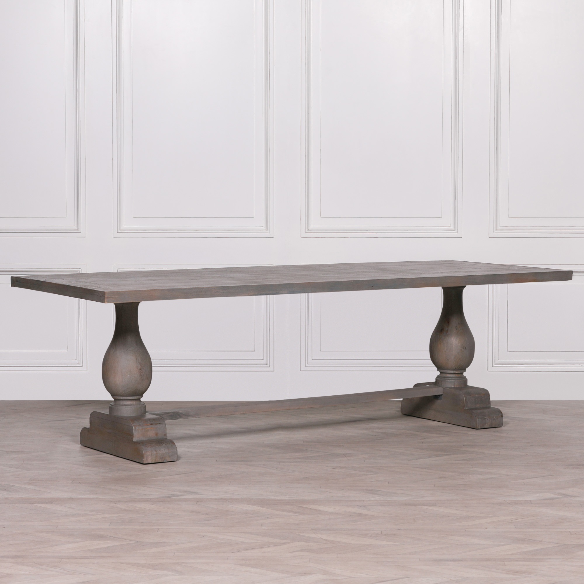 Wooden Rustic Rectangular Dining Table 260cm - Maison Reproductions