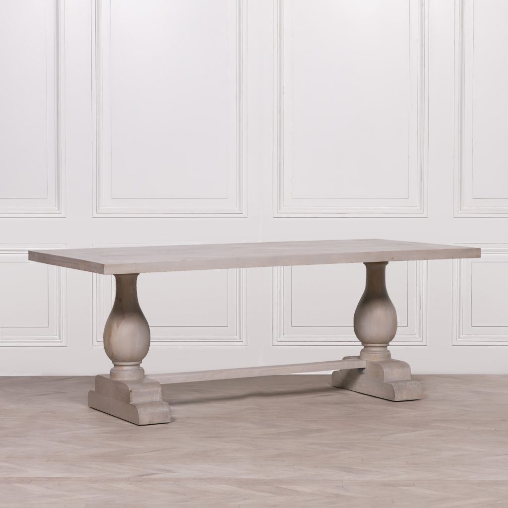 Blanche Wood Rustic Washed Rectangular Dining Table 210cm - Maison ...