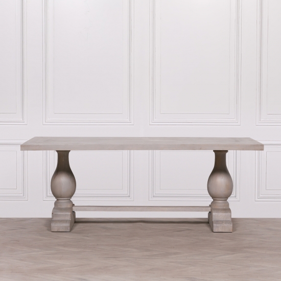 Blanche Wood Rustic Washed Rectangular Dining Table 210cm - Maison ...